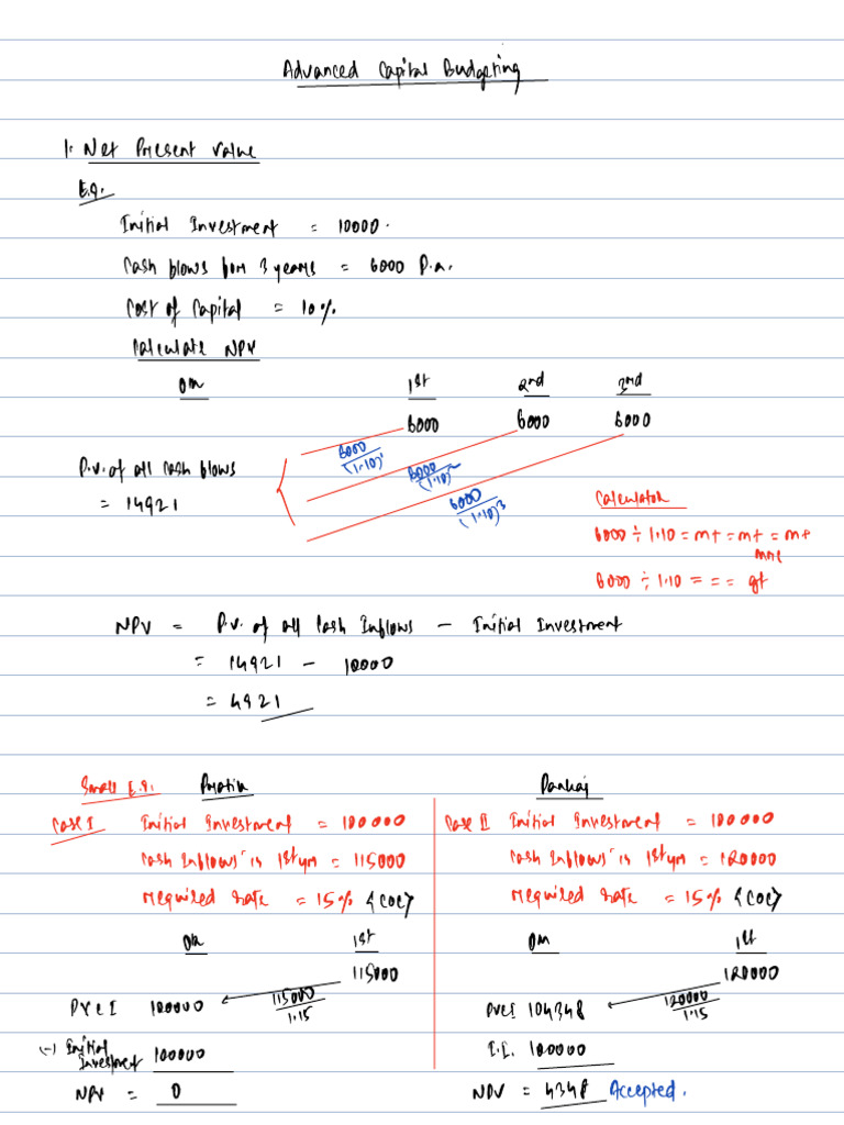 Advanced Capital Budgeting | PDF | Net Present Value | Capital Budgeting