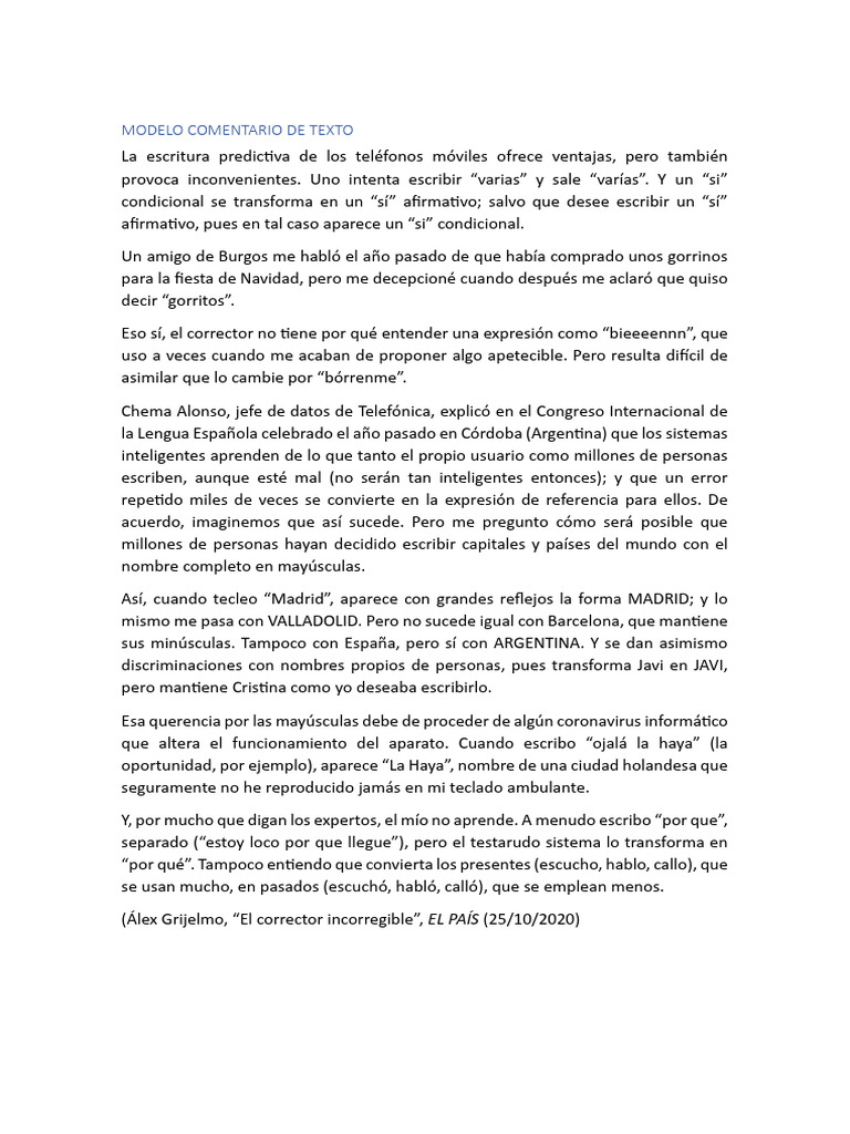 Crítica a la escritura predictiva | PDF | Comunicación humana | Lingüística