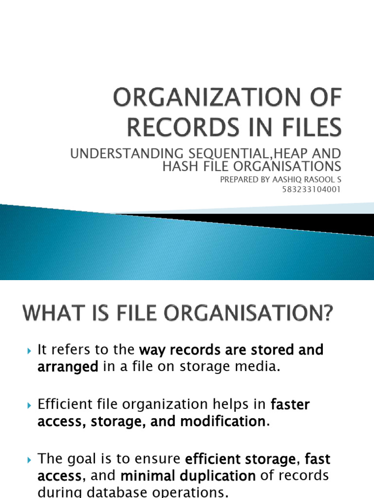 Organization of Rechheords in Files | PDF | Computer File | Computer ...