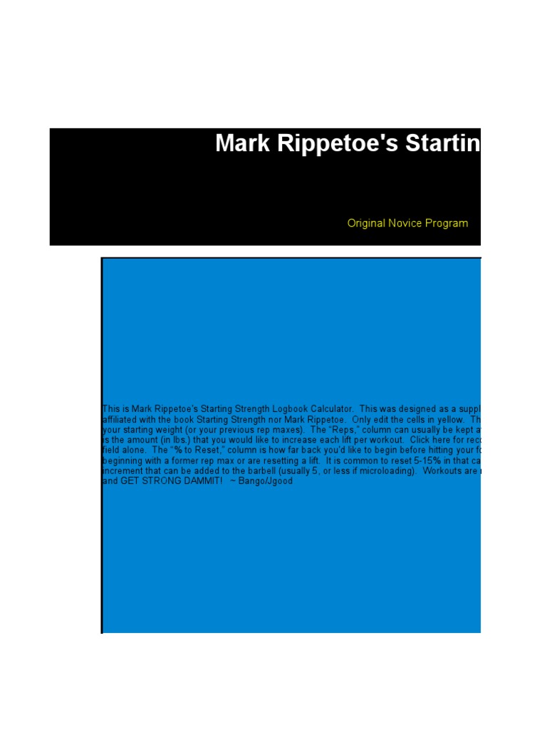 Starting Strength Logbook Calculator | PDF | Teaching Methods ...