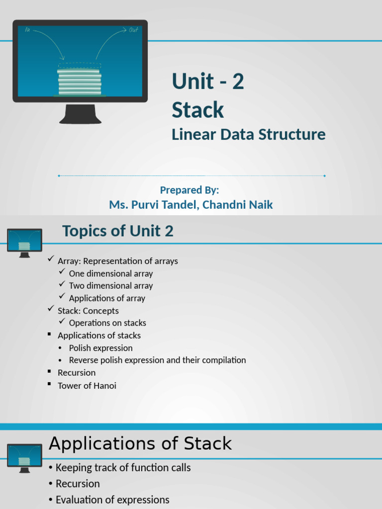 Unit-1 Applications of Stack - 2 - PHT | PDF | Notation | Computer Programming