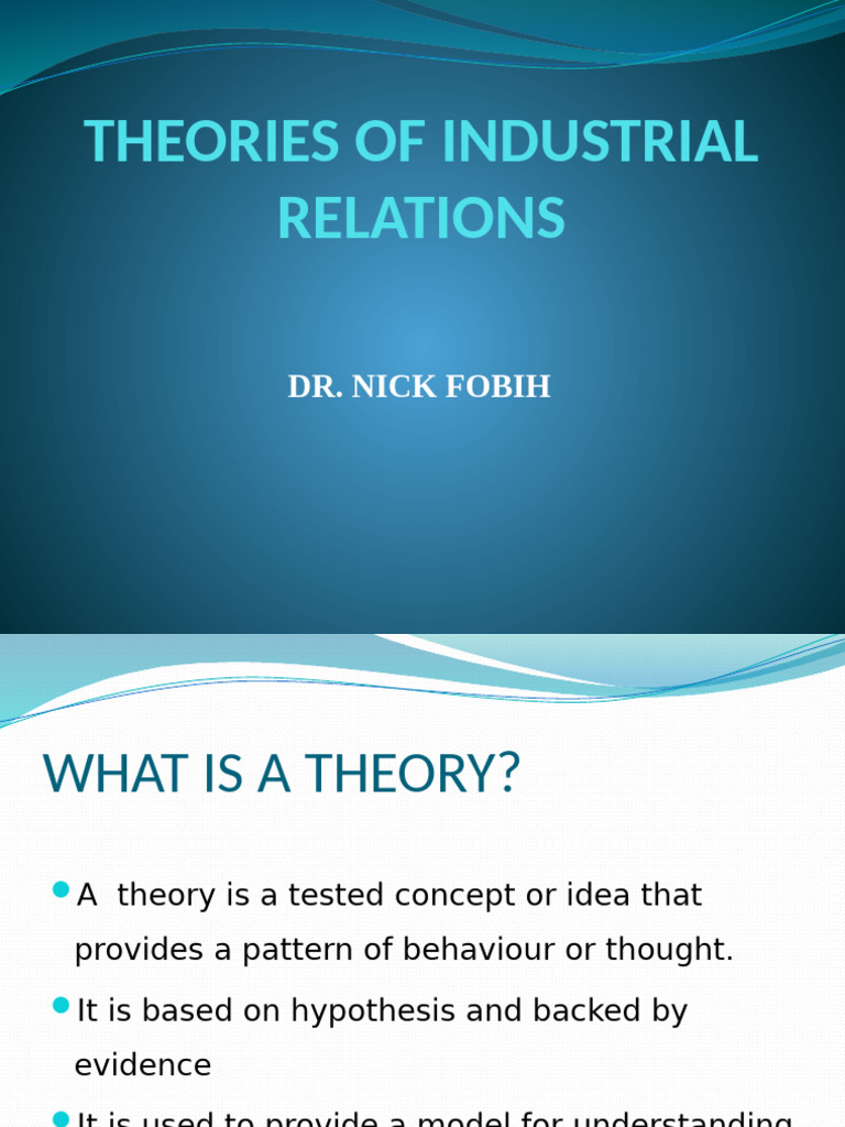 Theories in The Industrial Relations | PDF | Employment | Capitalism