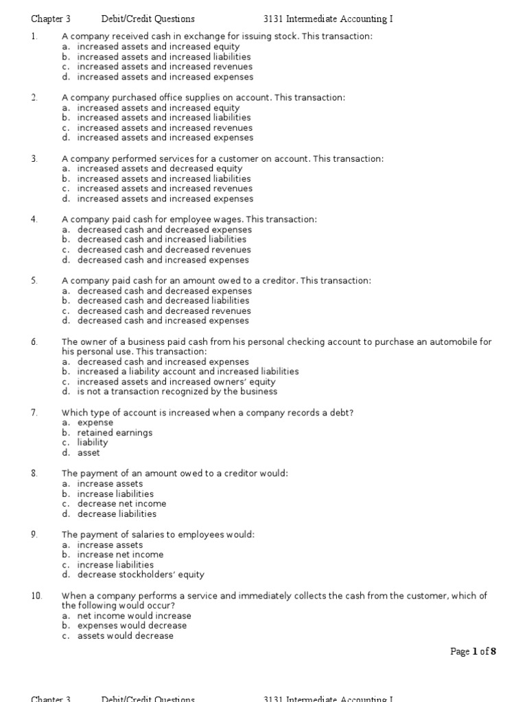 Multiple Choice Review Questions 2021 | PDF | Debits And Credits | Expense