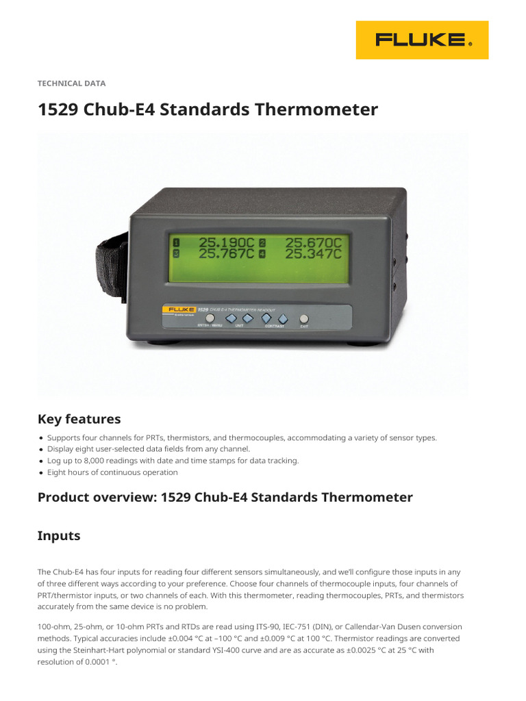 Termometro Visualizador Fluke | PDF | Thermocouple | Thermometer