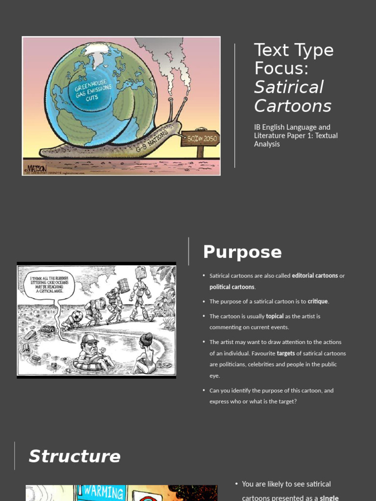 Paper 1 Text Type Focus Satirical Cartoons 1 | PDF | Cartoon | Satire