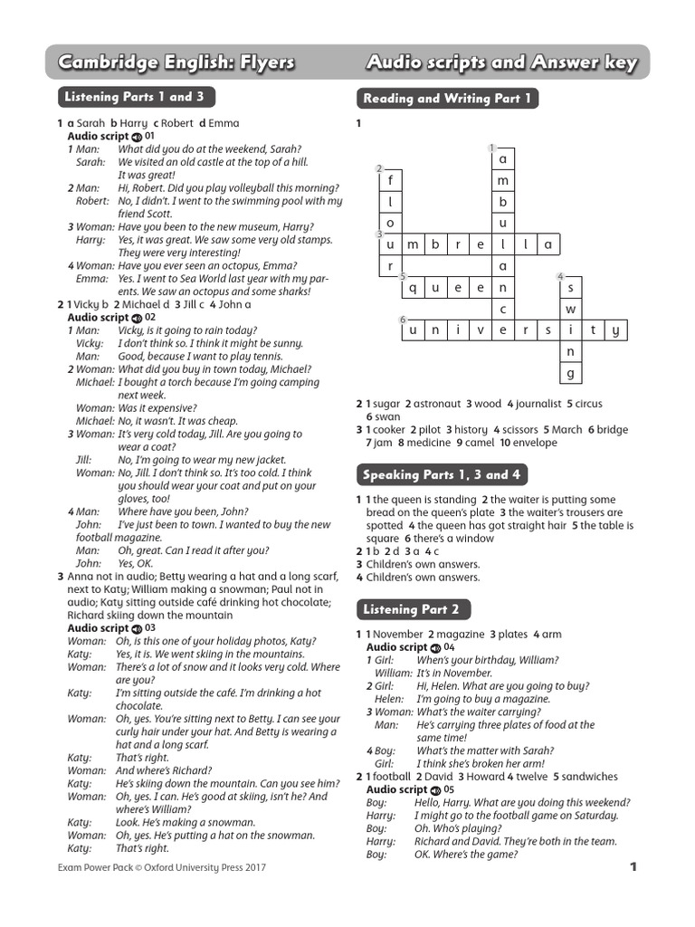 Flyers Audio Scripts & Answer Key | PDF