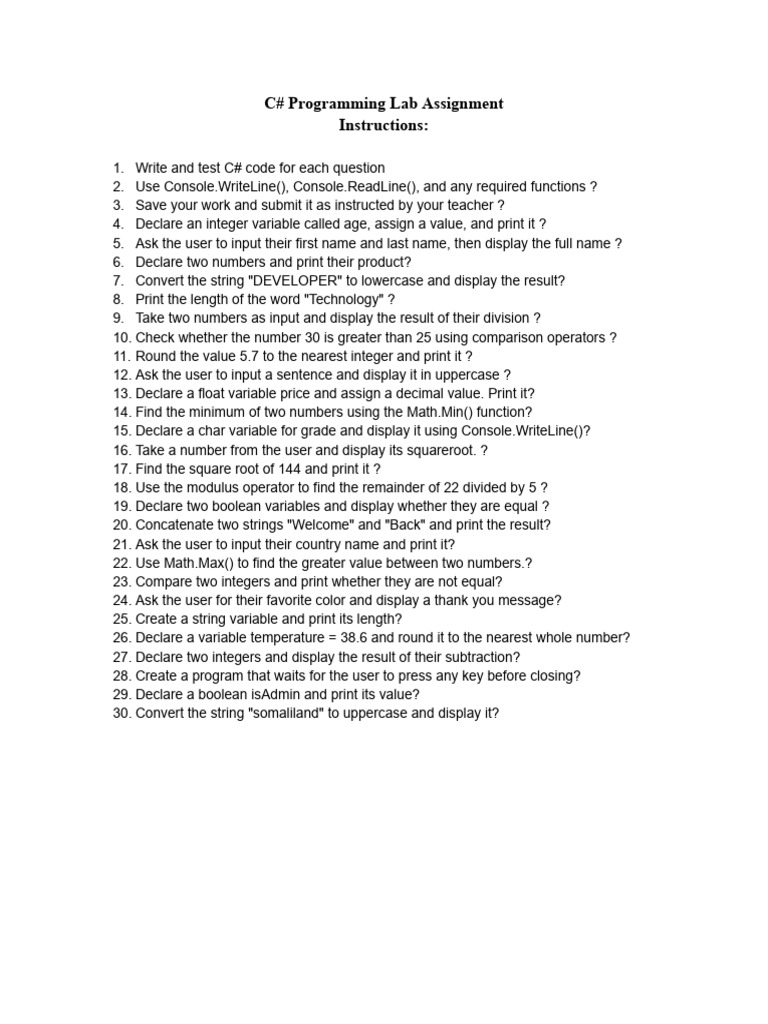 C# Exam Practical (Chapter One - Strings) | PDF