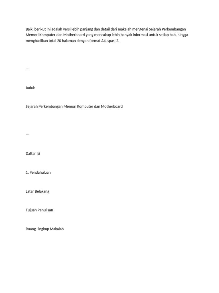 Sejarah Motherboard 1980 dan Perkembangannya | PDF