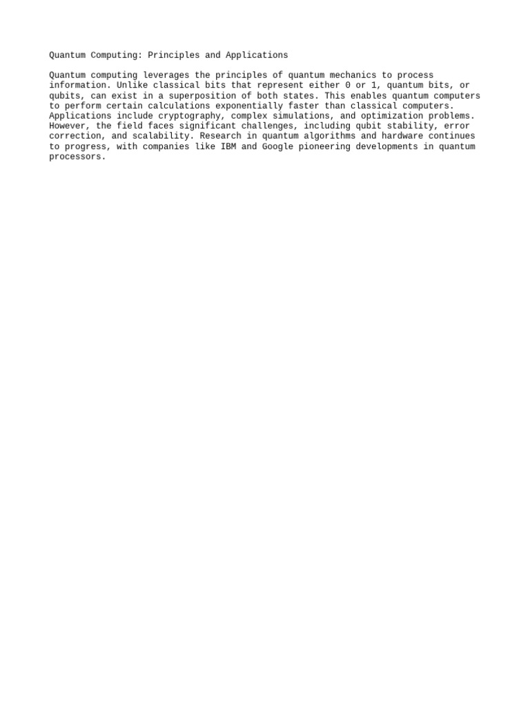 1 Quantum Computing Principles and Applications | PDF