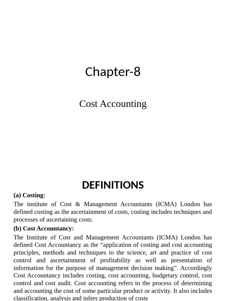 Chapter 8 Cost Accounting | PDF | Cost Accounting | Cost