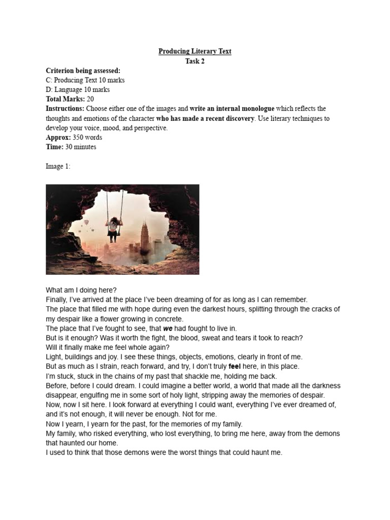 Internal Monologue on Hope and Loss | PDF