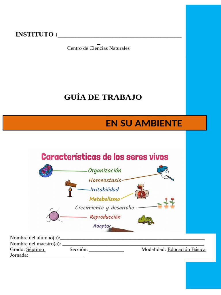 Guia Los Seres Vivos en Su Ambiente | PDF | Organismos | Biología Celular)
