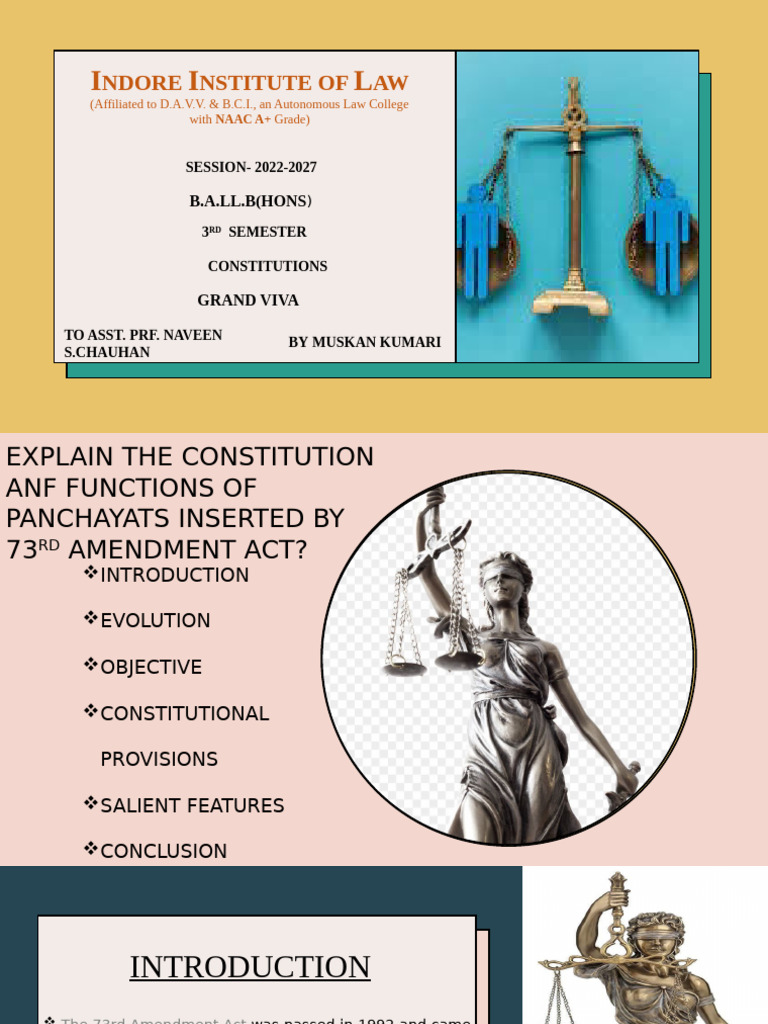 Panchayati Raj: 73rd Amendment Overview | PDF | Governance | Government