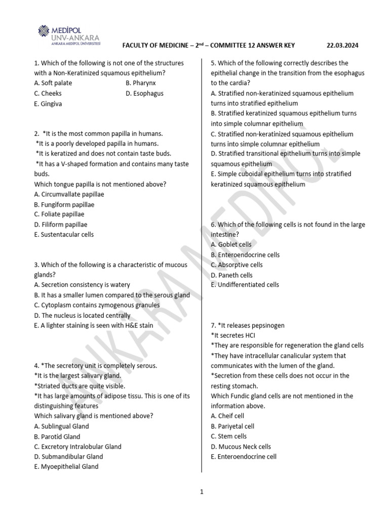 2024 - Digestive - System - Module - Exam (1) - NO ANSWER | PDF ...