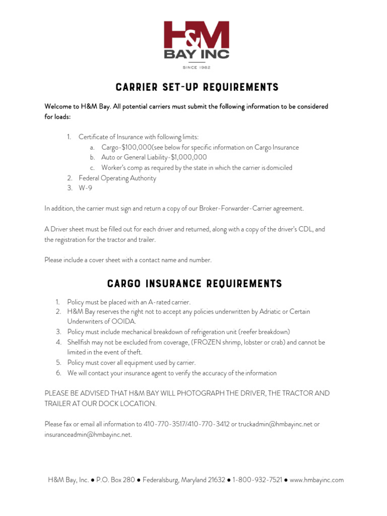 Carrier Set Up - July 2020 - 101620 | PDF | Social Security Number | Cargo