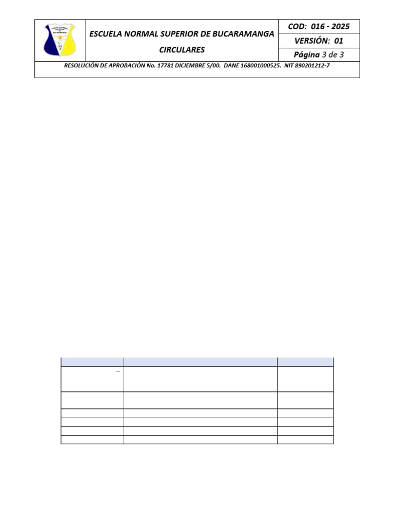 Circular 016 de 2025. Inauguración Juegos Interclases | PDF