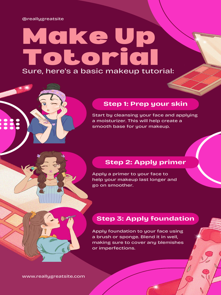 Pink and White Illustrative Make Up Tutorial | PDF