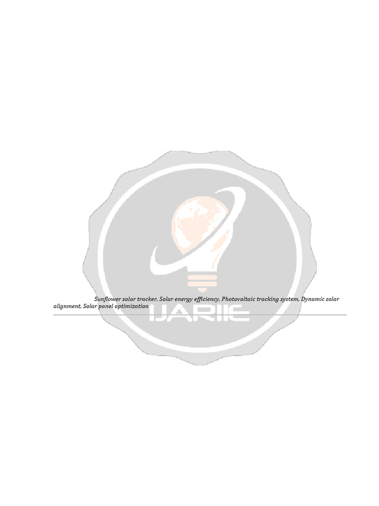 Sunflower Solar Tracker System Overview | PDF | Methodology | Solar Panel