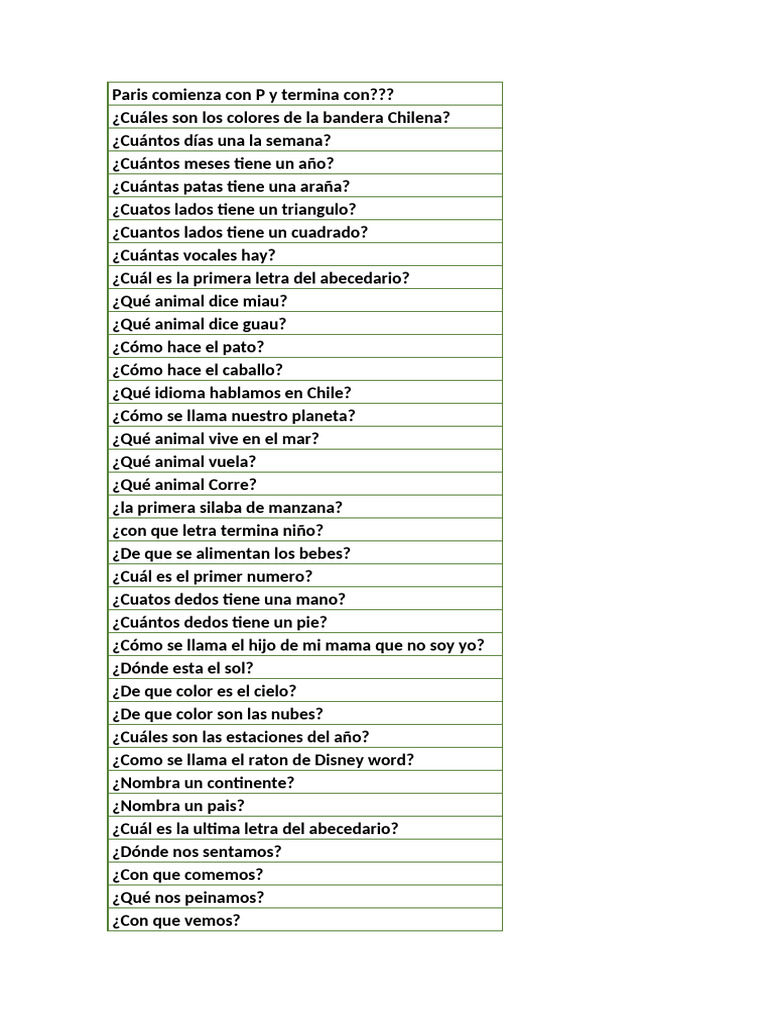Preguntas Faciles | PDF