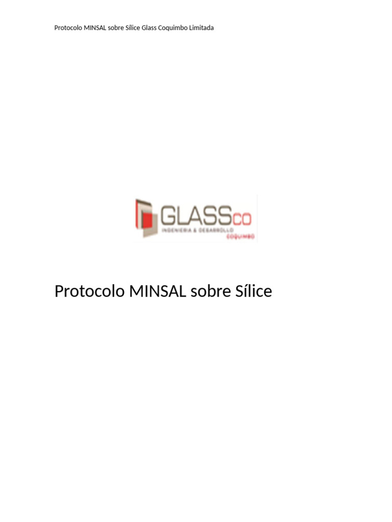 Protocolo MINSAL Sobre Sílice | PDF