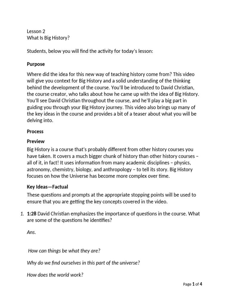 Understanding Big History Concepts | PDF | Thought | Universe