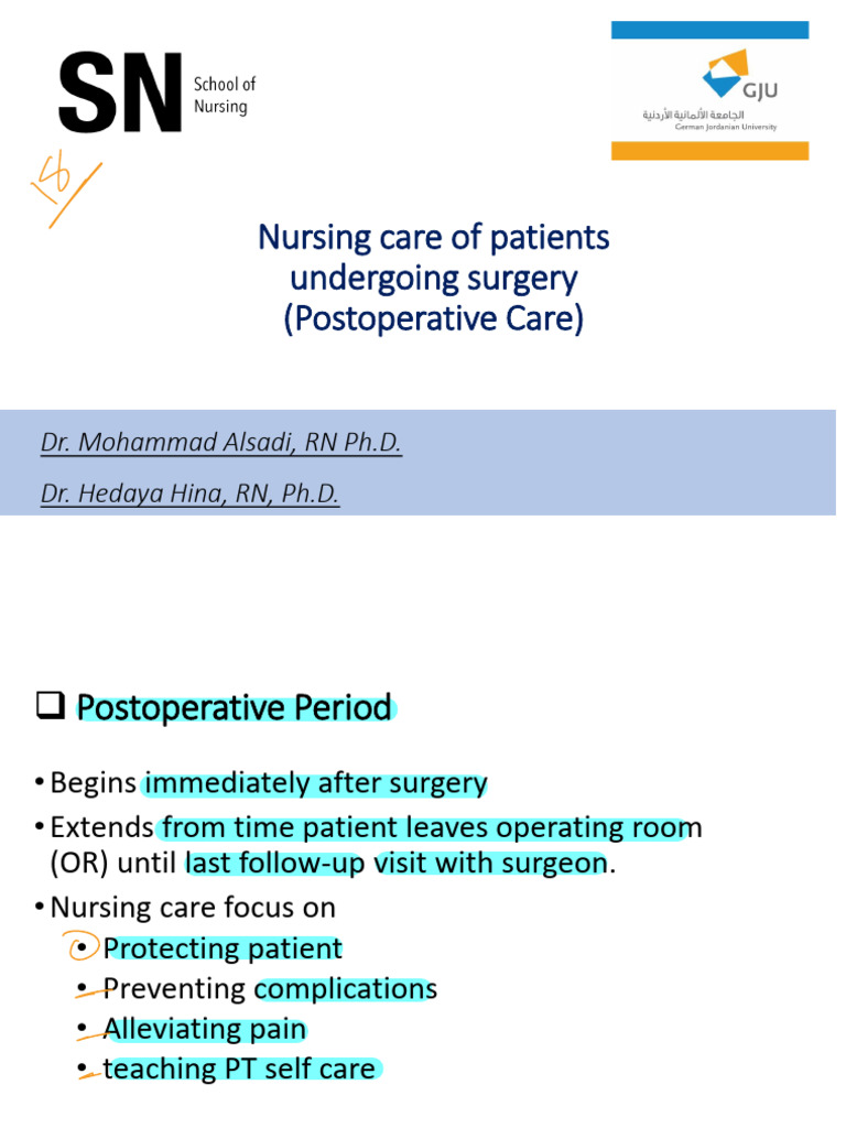 Lecture 3 Ch. 19. Postoperative Nursing Care | PDF | Shock (Circulatory ...