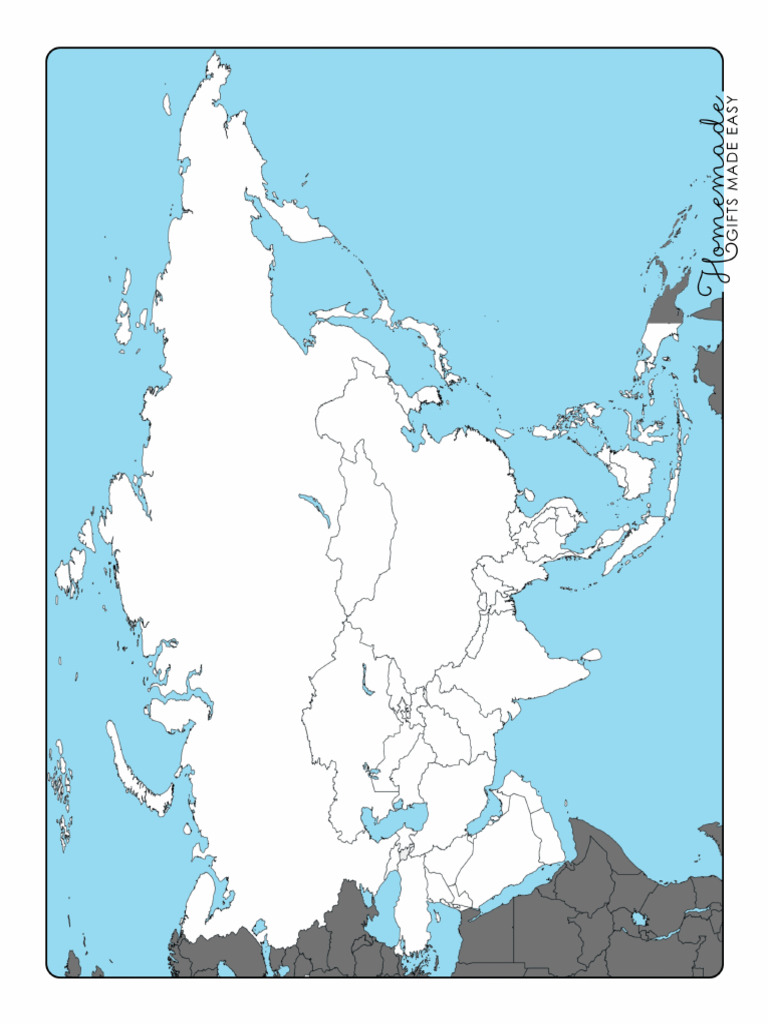 Blank Asia Map Simple Outlines Highlighted Countries | PDF