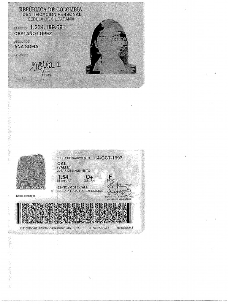 Cedula Ana Sofia Castaño | PDF
