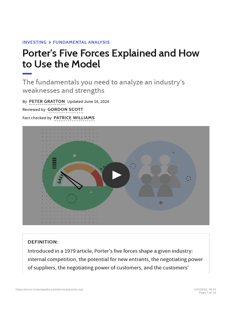 Understanding Porter's Five Forces Model | PDF | Supply Chain | Swot ...