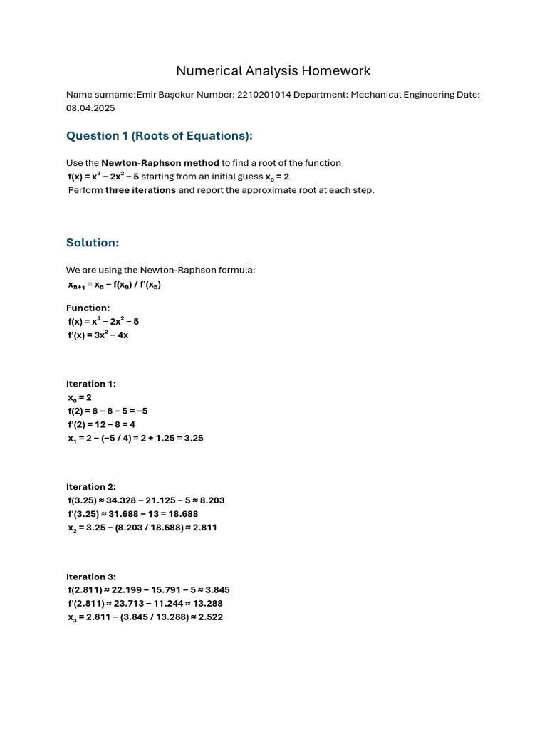 Numerical Analysis: Roots & ODE Solutions | PDF