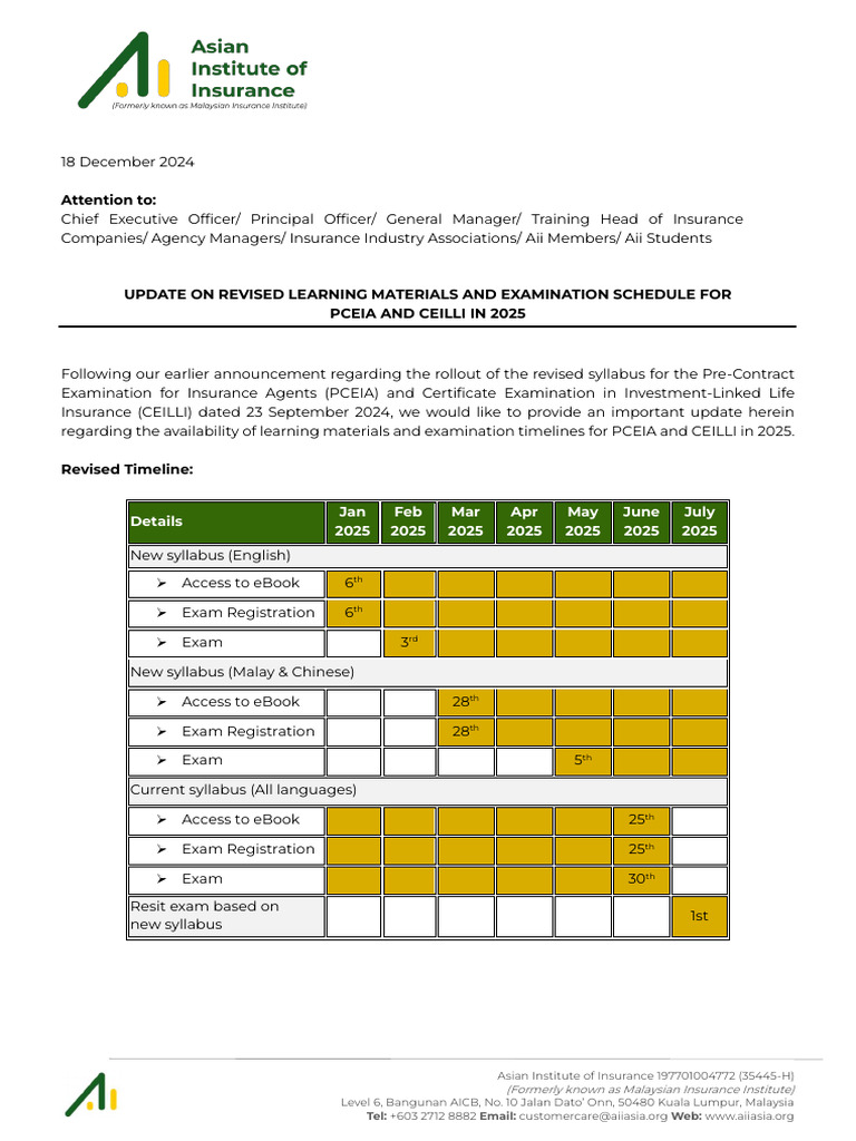 Announcement of PCEIA CEILLI Rollout 2025 Update18Dec2024 | PDF ...
