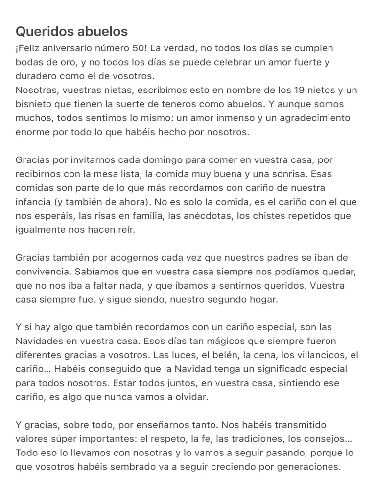 Queridos Abuelos | PDF