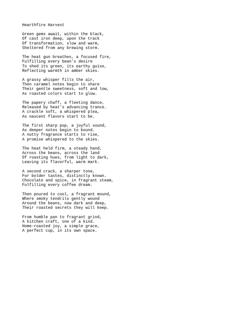 Coffee Roasting Poem 4 | PDF