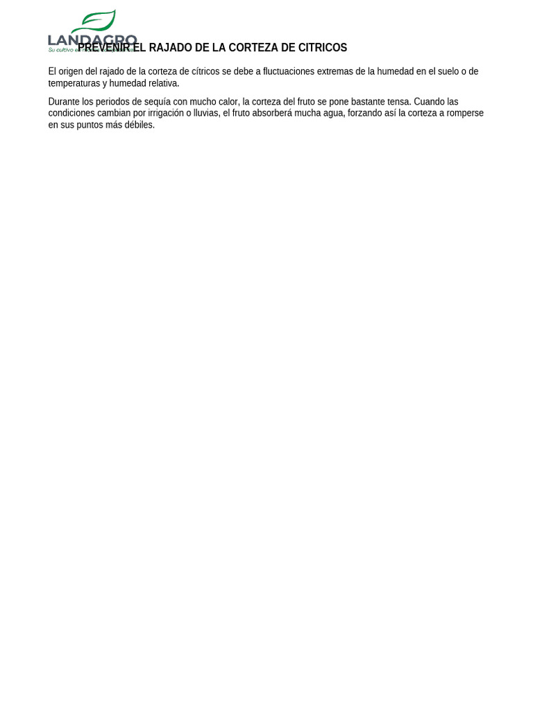 Prevención del rajado en cítricos | PDF