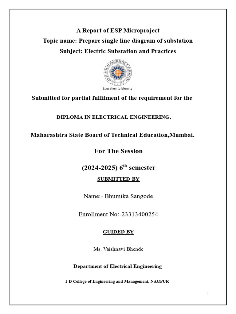A Report of ESP Microproject | PDF | Transformer | Electrical Equipment