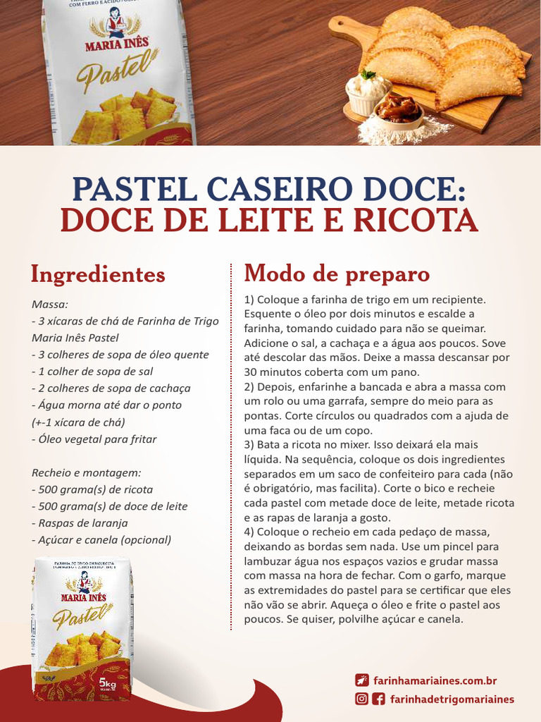 Receita de Pastel Doce Caseiro | PDF