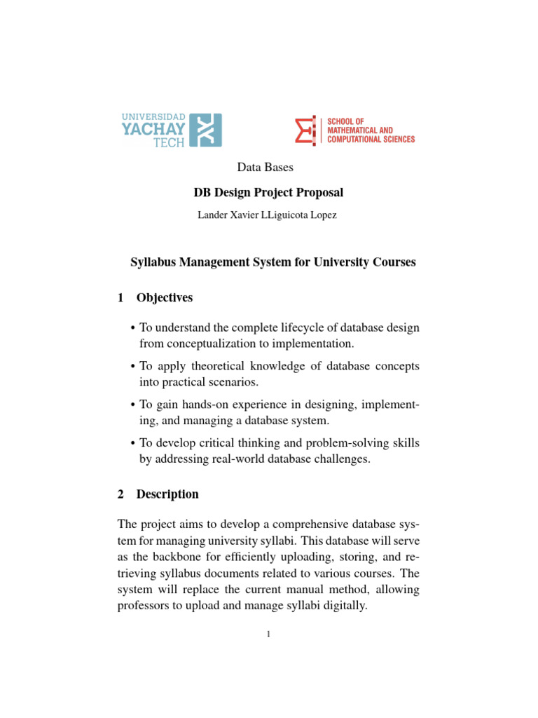 DB Design Project Proposal | PDF | Databases | Database Design