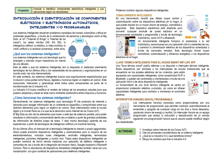 Componentes Inteligentes | PDF | Internet de las Cosas | Informática