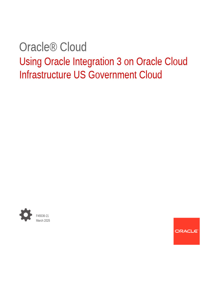 Using Oracle Integration 3 Us Government Cloud | PDF | Cloud Computing | Oracle Corporation