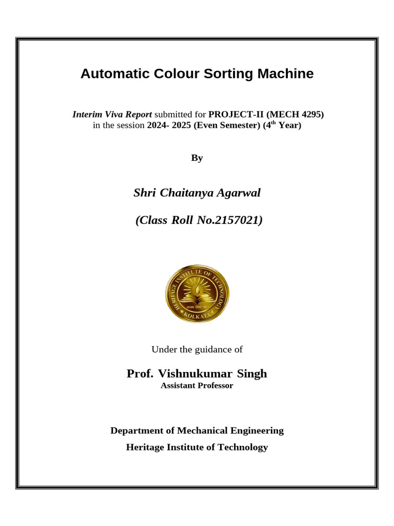 Interim Viva Report Proect 2 SM | PDF | Robotics | Automation