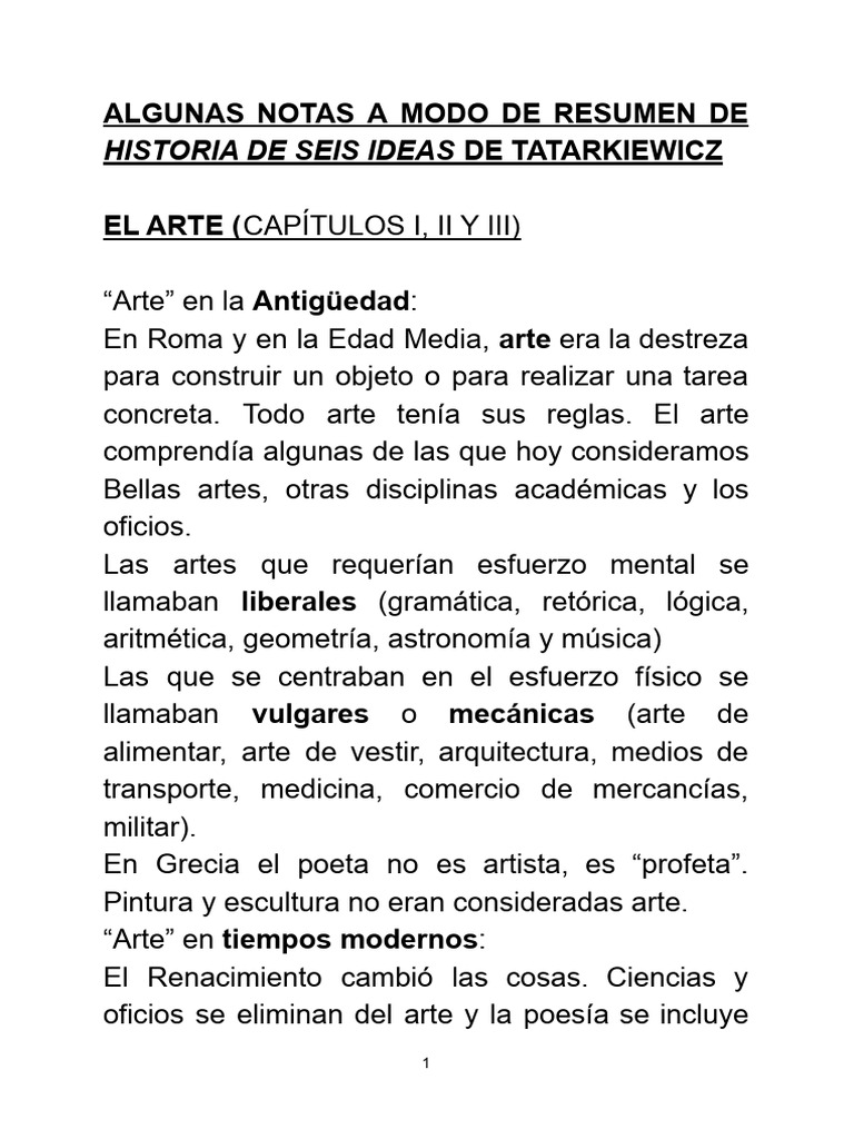 TATARKIEWICZ | PDF | Belleza | Estética