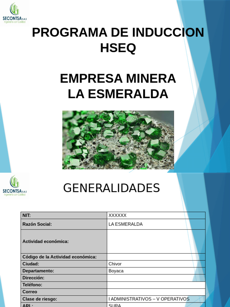 Inducion Hseq La Esmeralda | PDF
