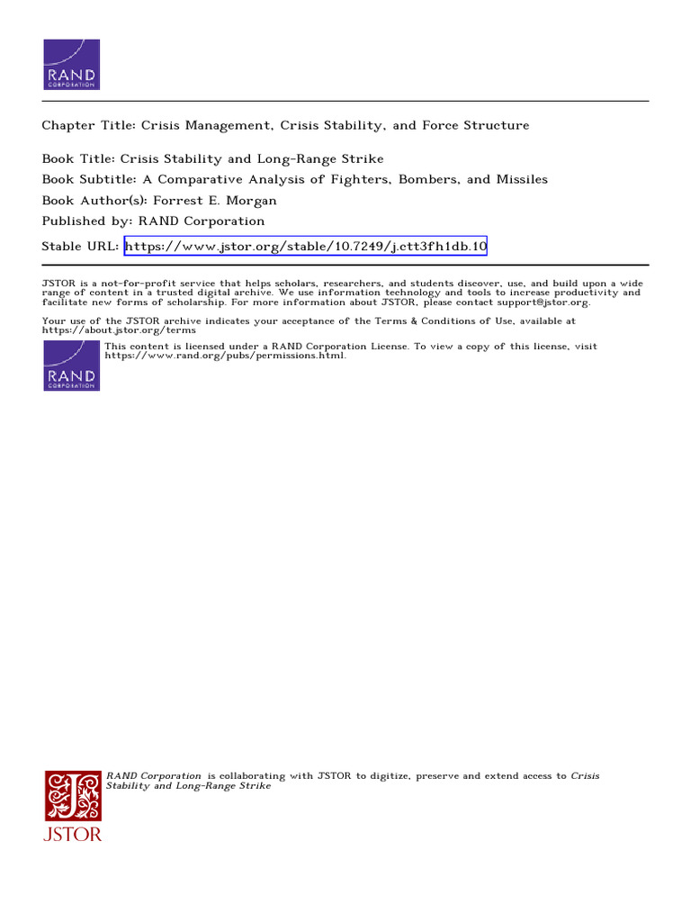 Crisis Management, Crisis Stability, and Force Structure Morgan ...