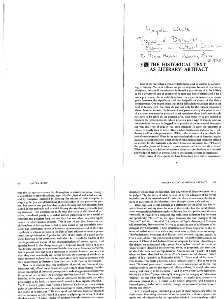 Historical Text as Literary Artifact | PDF | Liberal Arts Education