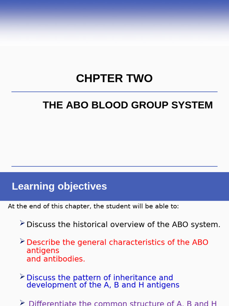 Chapter 2 - ABO Blood Group. | PDF | Blood Type | Medical Specialties