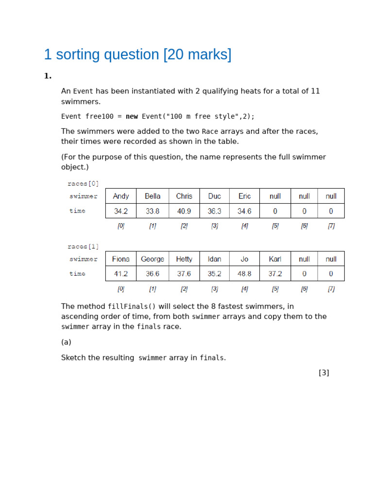 1 Sorting Question | PDF