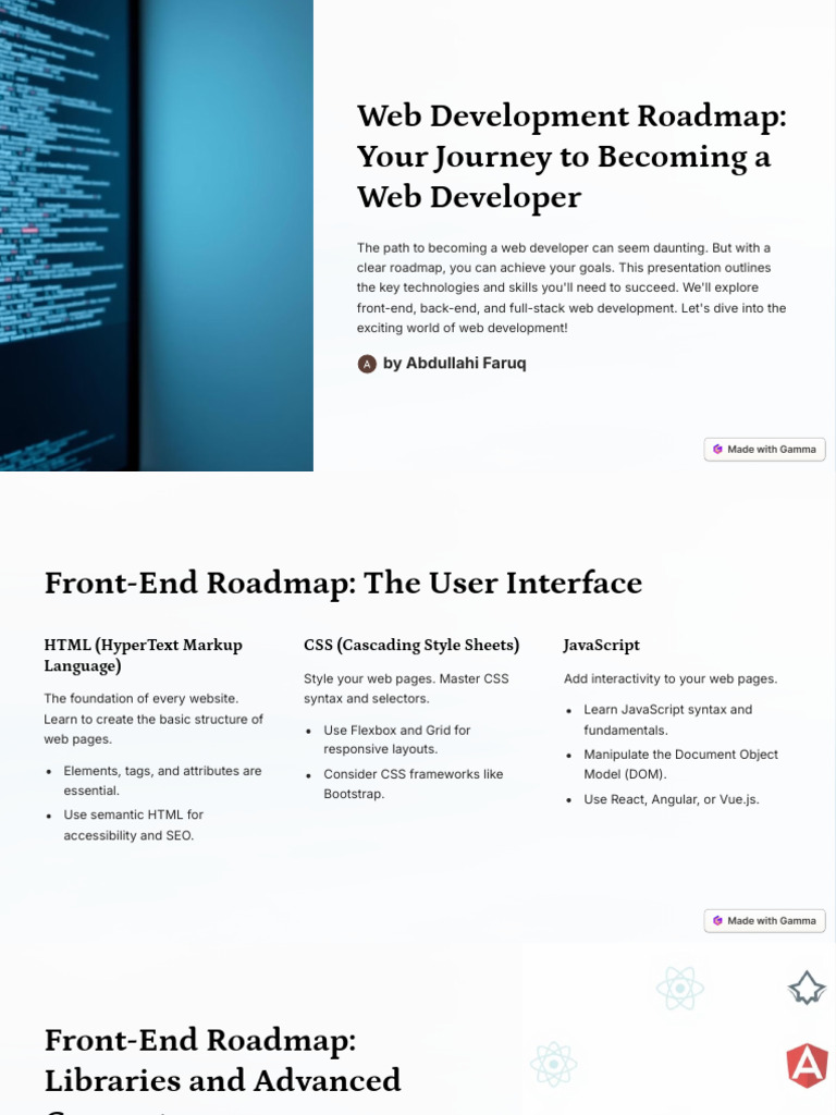 Web Development Roadmap Your Journey To Becoming A Web Developer | PDF | World Wide Web ...