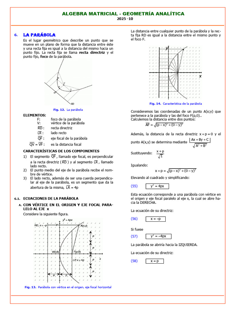5 La Parabola | PDF | Geometría analítica | Geometría