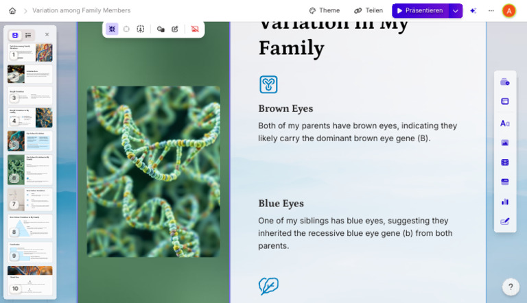 Genetic Diversity in Family Traits | PDF | Dominance (Genetics) | Eye Color