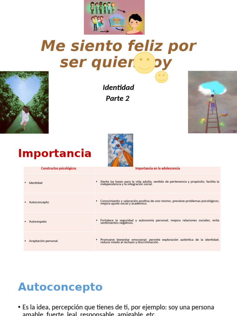 Identidad Parte 2 | PDF | Autoestima | Las emociones